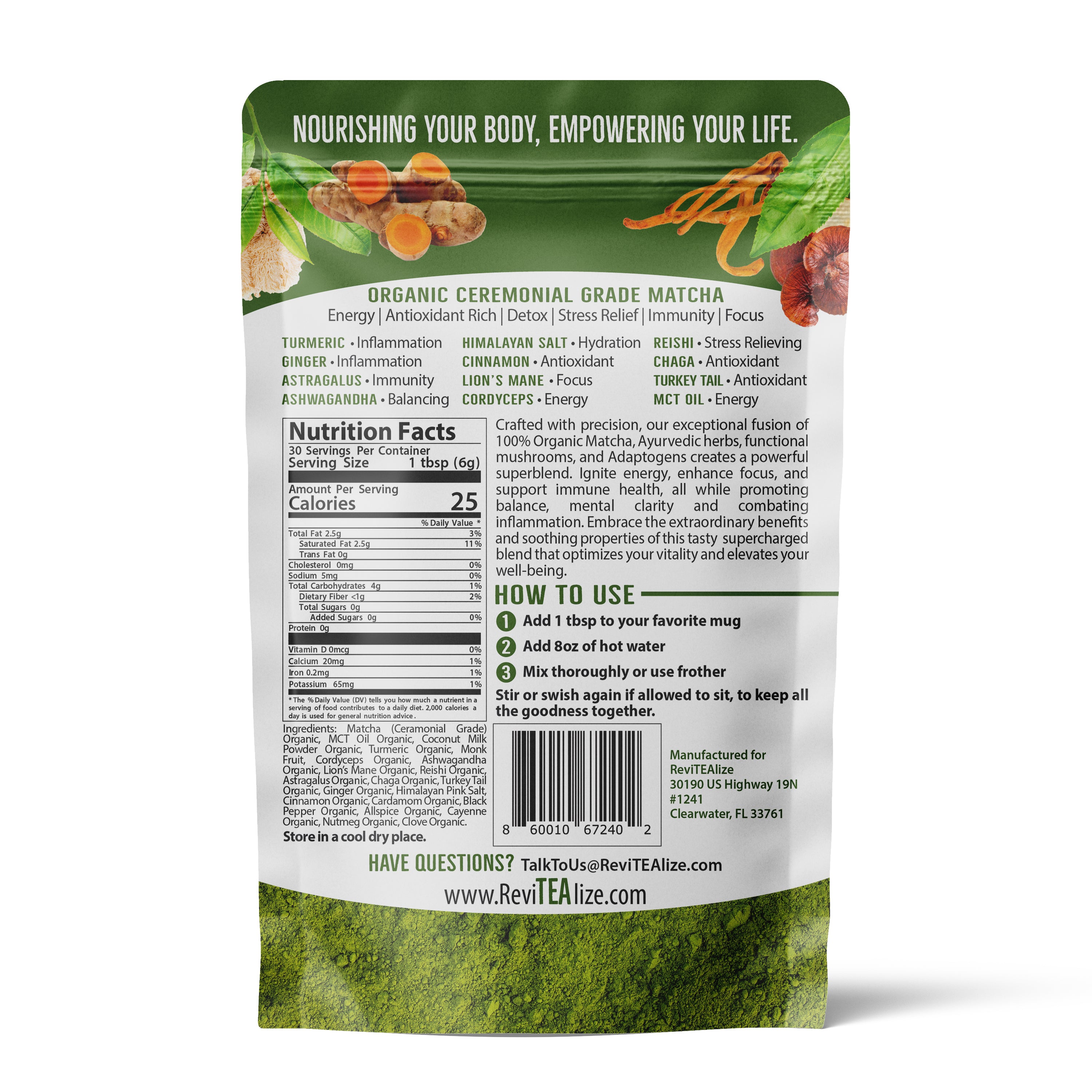 Matcha Mushroom Superfood Blend - coffee alternative - heal your gut – ReviTEAlize